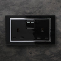 Retrotouch Crystal CT 2.1A USB & 13A DP Double Plug Socket With Switch White | Wayfair.co.uk